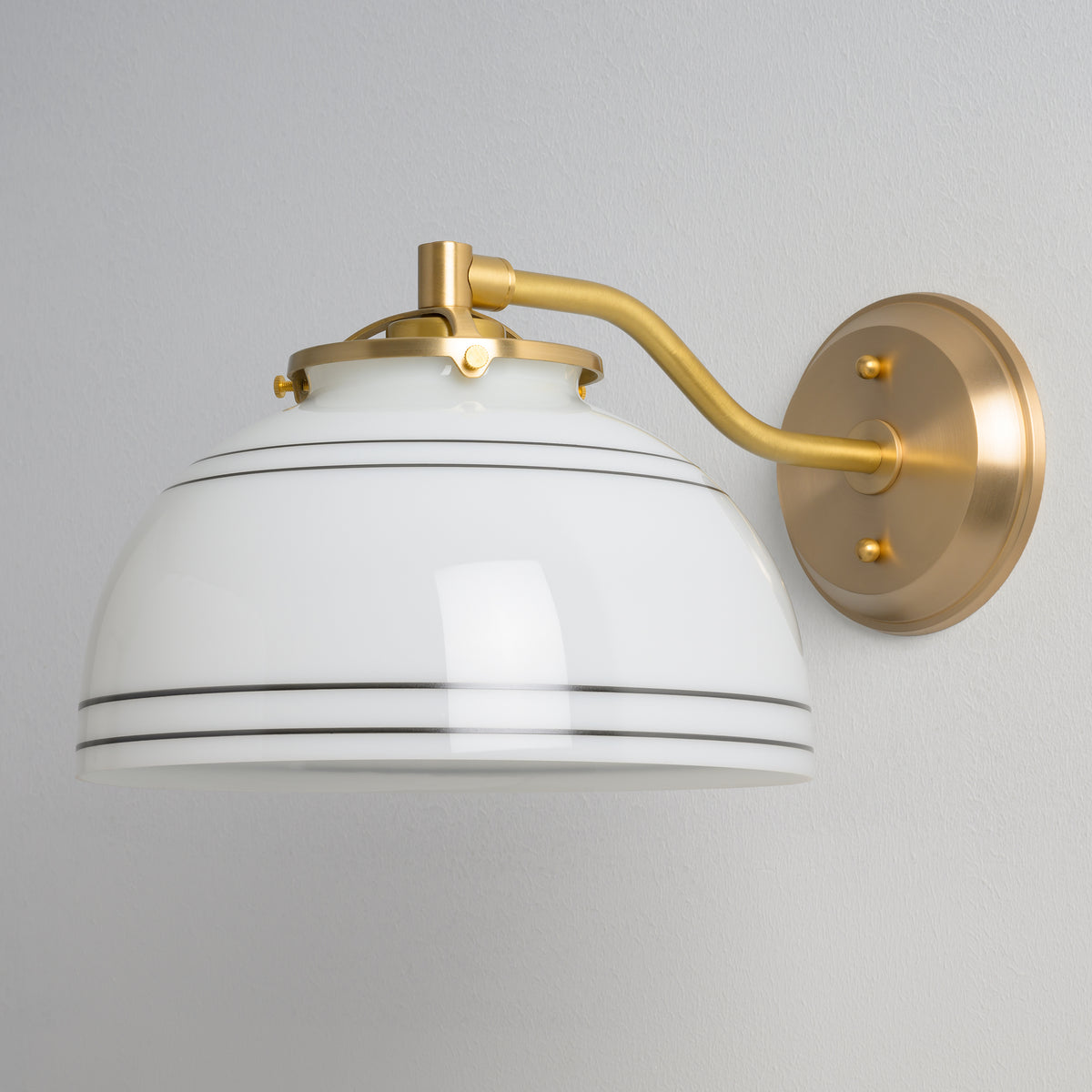 Thetford (Opal Striped) | Modern Offset Sconce – Olde Brick Lighting