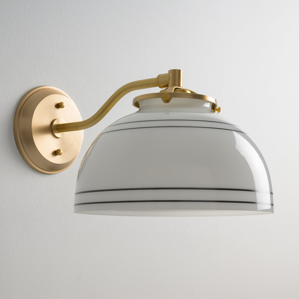 Thetford (Opal Striped) | Modern Offset Sconce – Olde Brick Lighting