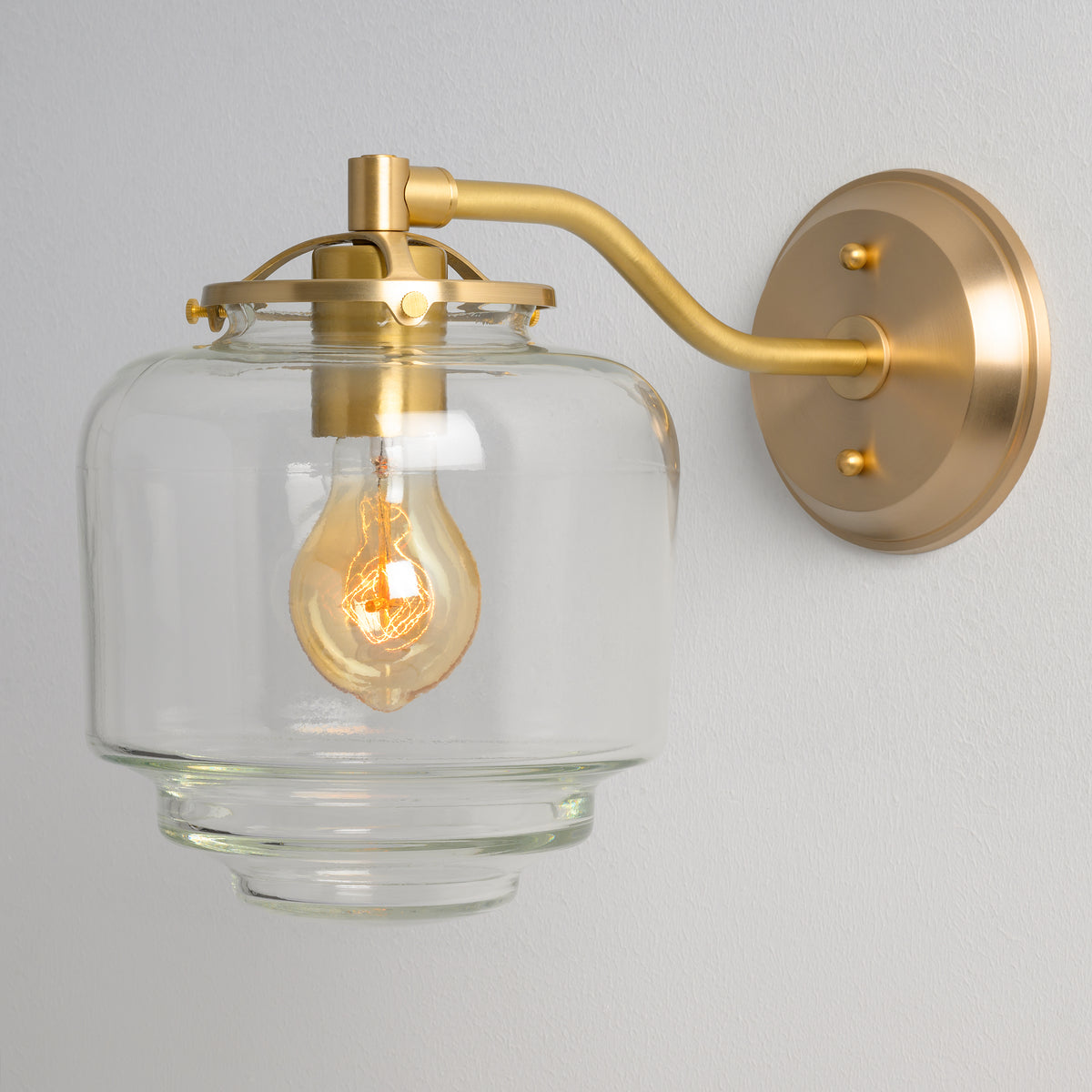 Linden (Clear) | Modern Offset Sconce – Olde Brick Lighting