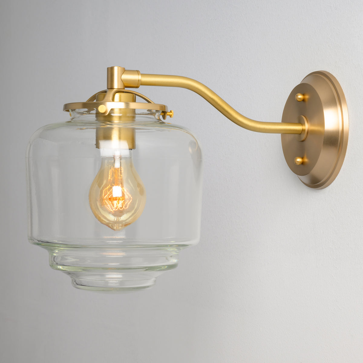 Linden (Clear) | Modern Offset Sconce – Olde Brick Lighting