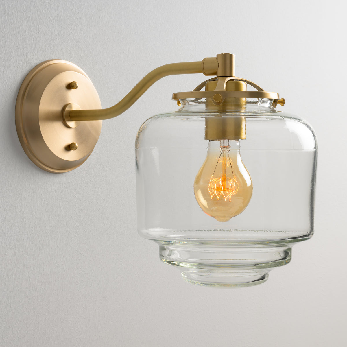 Linden (Clear) | Modern Offset Sconce – Olde Brick Lighting