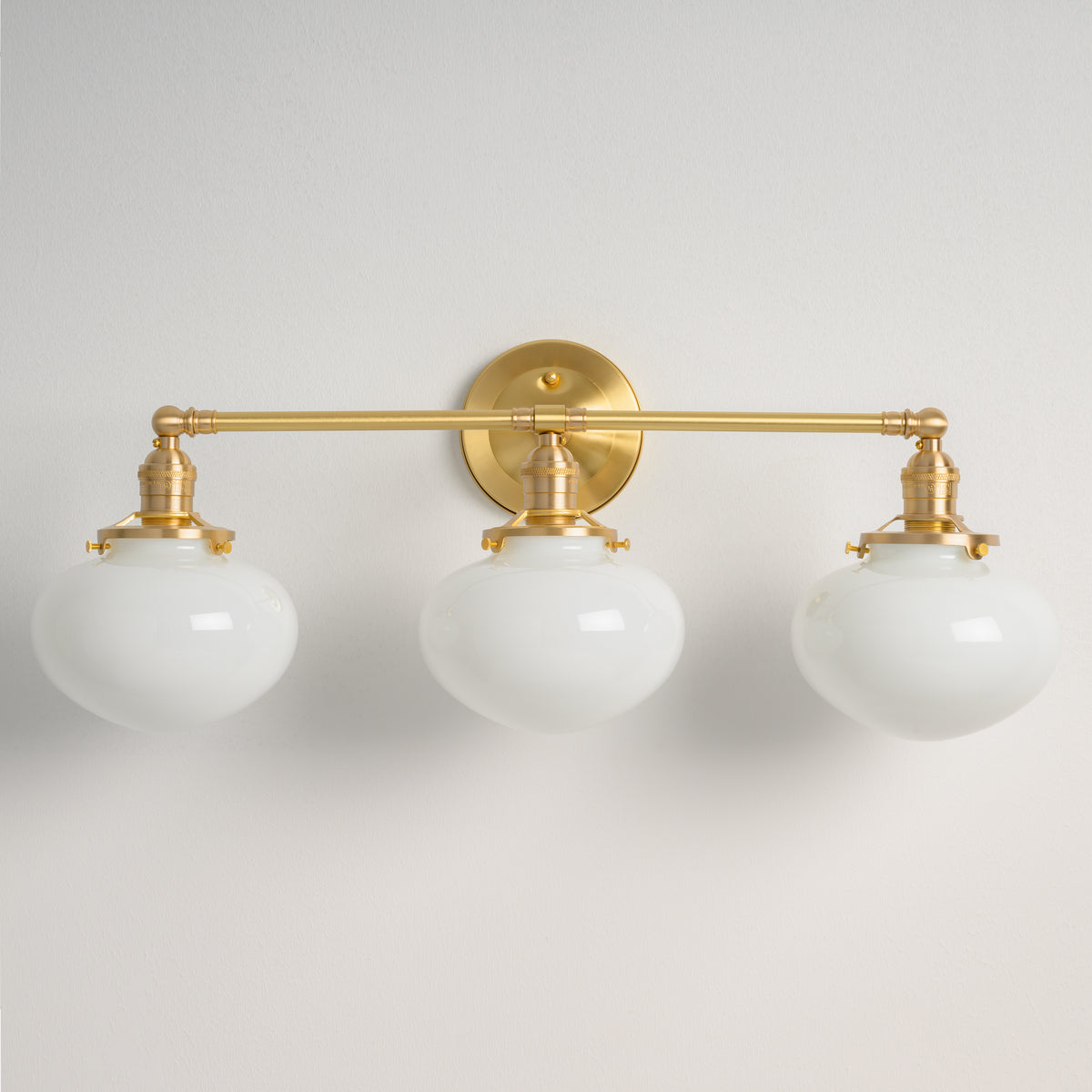 Mulberry (Opal) | 3-Shade Cross Bar Sconce – Olde Brick Lighting