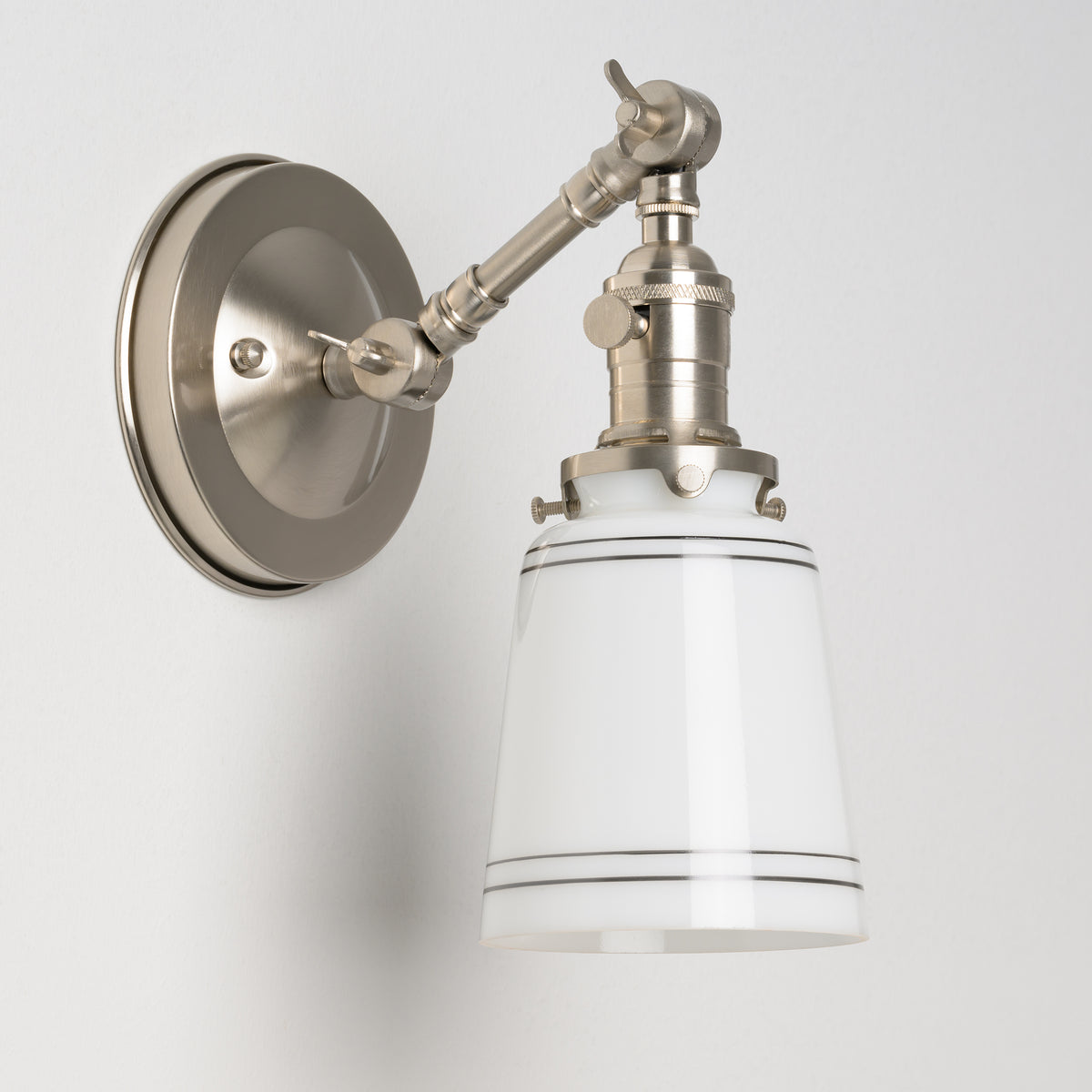 Chaika (Opal Striped) | Small Adjustable Arm Sconce – Olde Brick Lighting