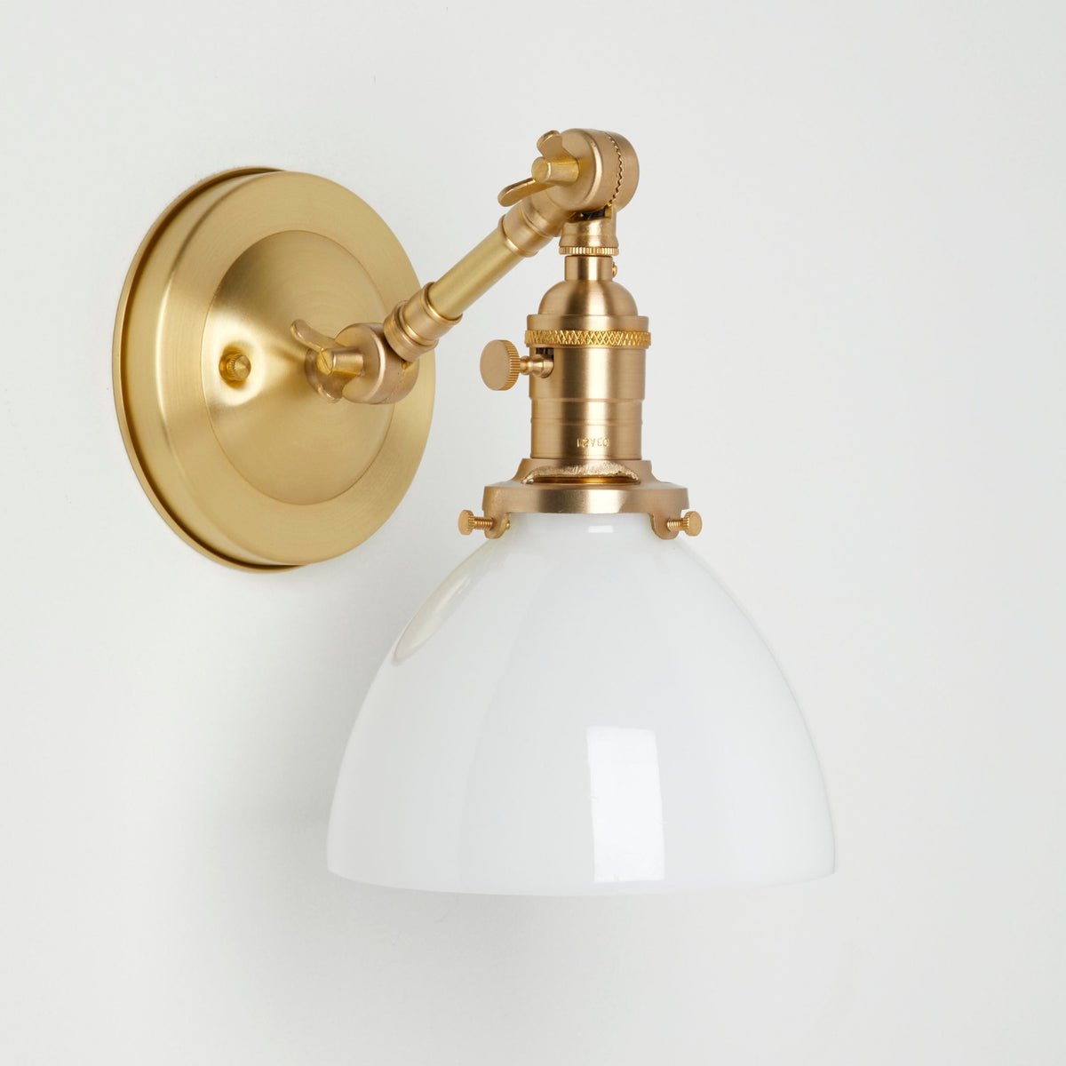 Thetford (Opal) | Small Adjustable Arm Sconce – Olde Brick Lighting