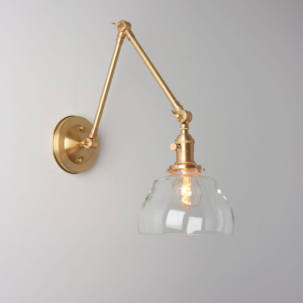 Cassius (Clear) | Adjustable Arms Sconce – Olde Brick Lighting